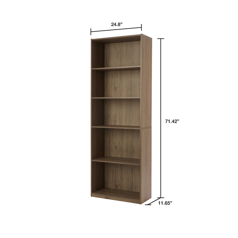 Millwood Pines Odoaker 71.42" H x 24.8" W Solid Wood Library Bookcase | Wayfair